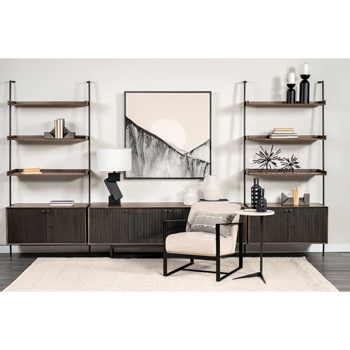 Grace I Two-Toned Brown Solid Wood TV Stand Media Console with Slated