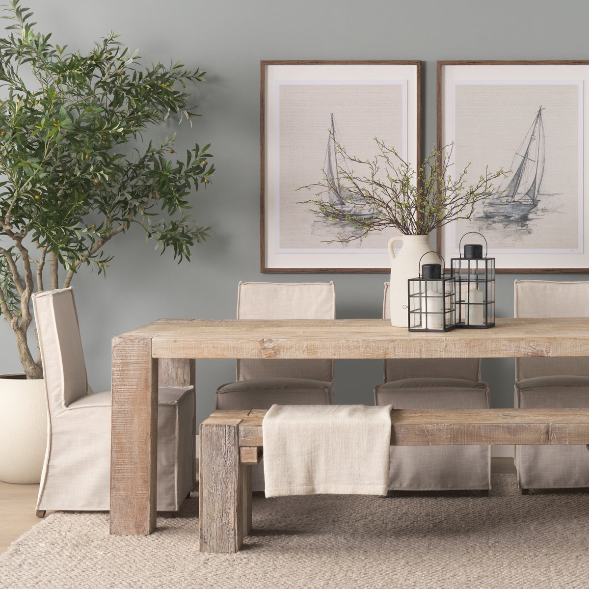 McArthur Whitewash Reclaimed Wood Bench
