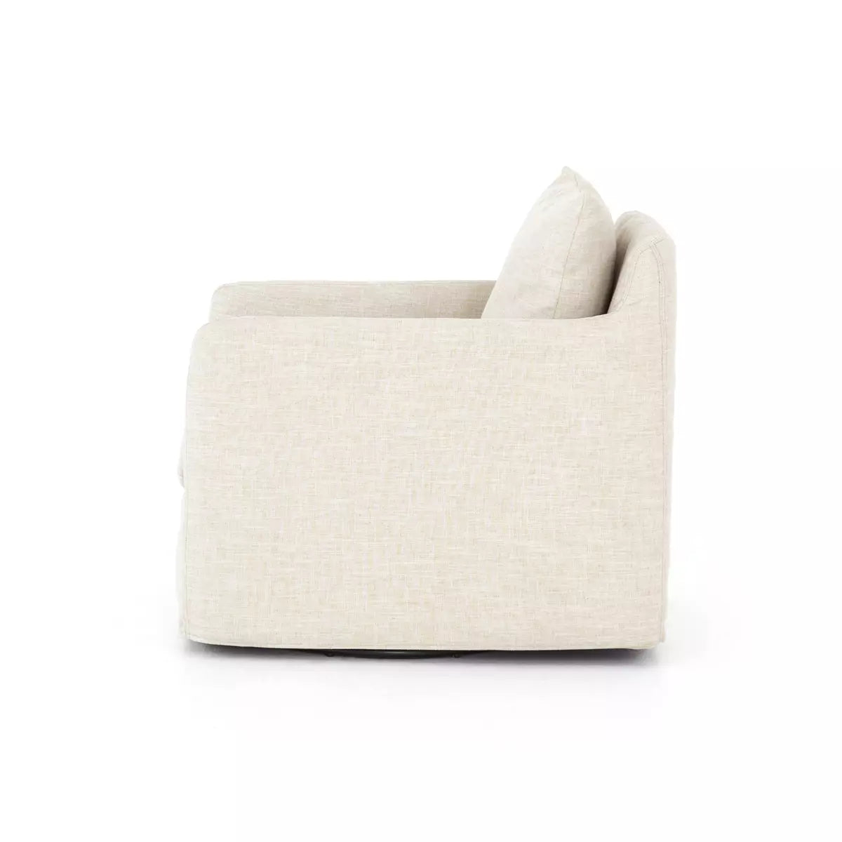 Banks Slipcover Swivel Chair, Cambric Ivory
