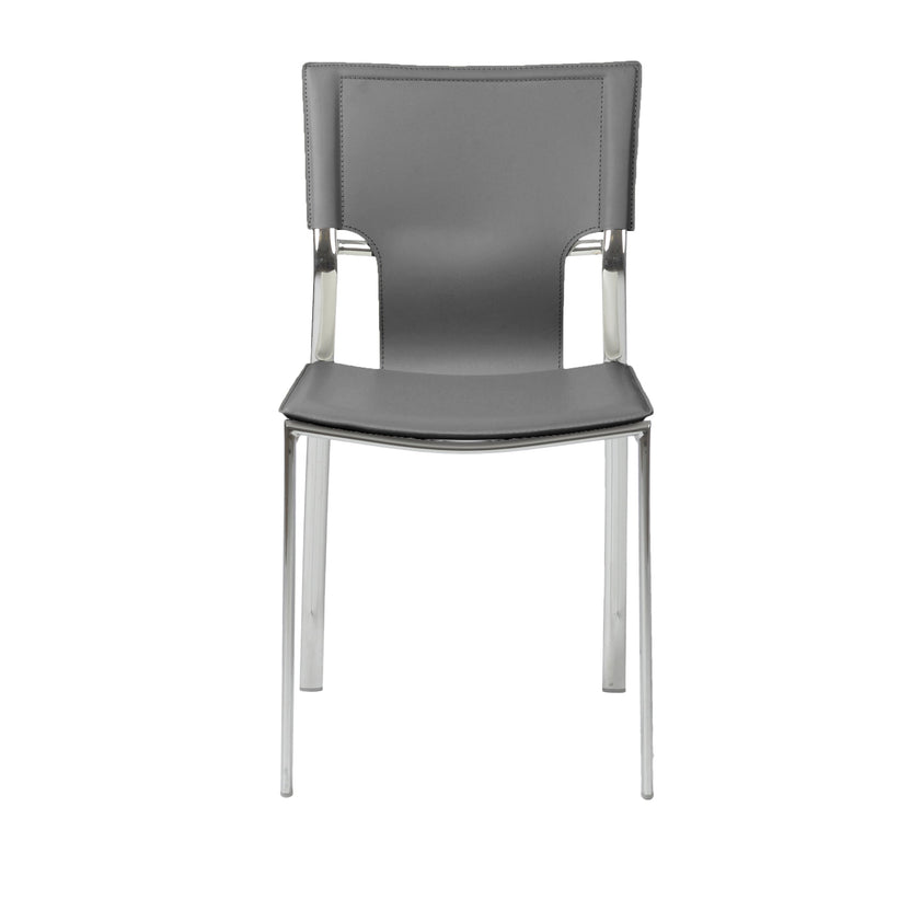Vinnie Side Chair - Grey,Chrome Legs,Set of 4