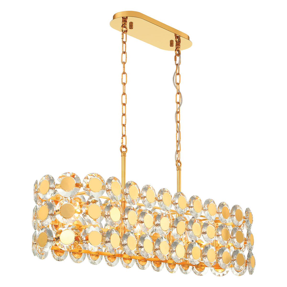 Perrene, Chandelier, 8-Light, 40", Clear Glass
