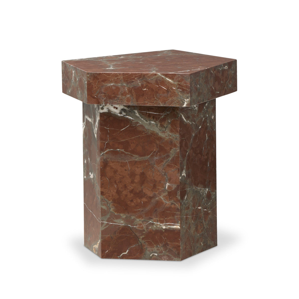 Brando End Table - Smoke and Russet Marble