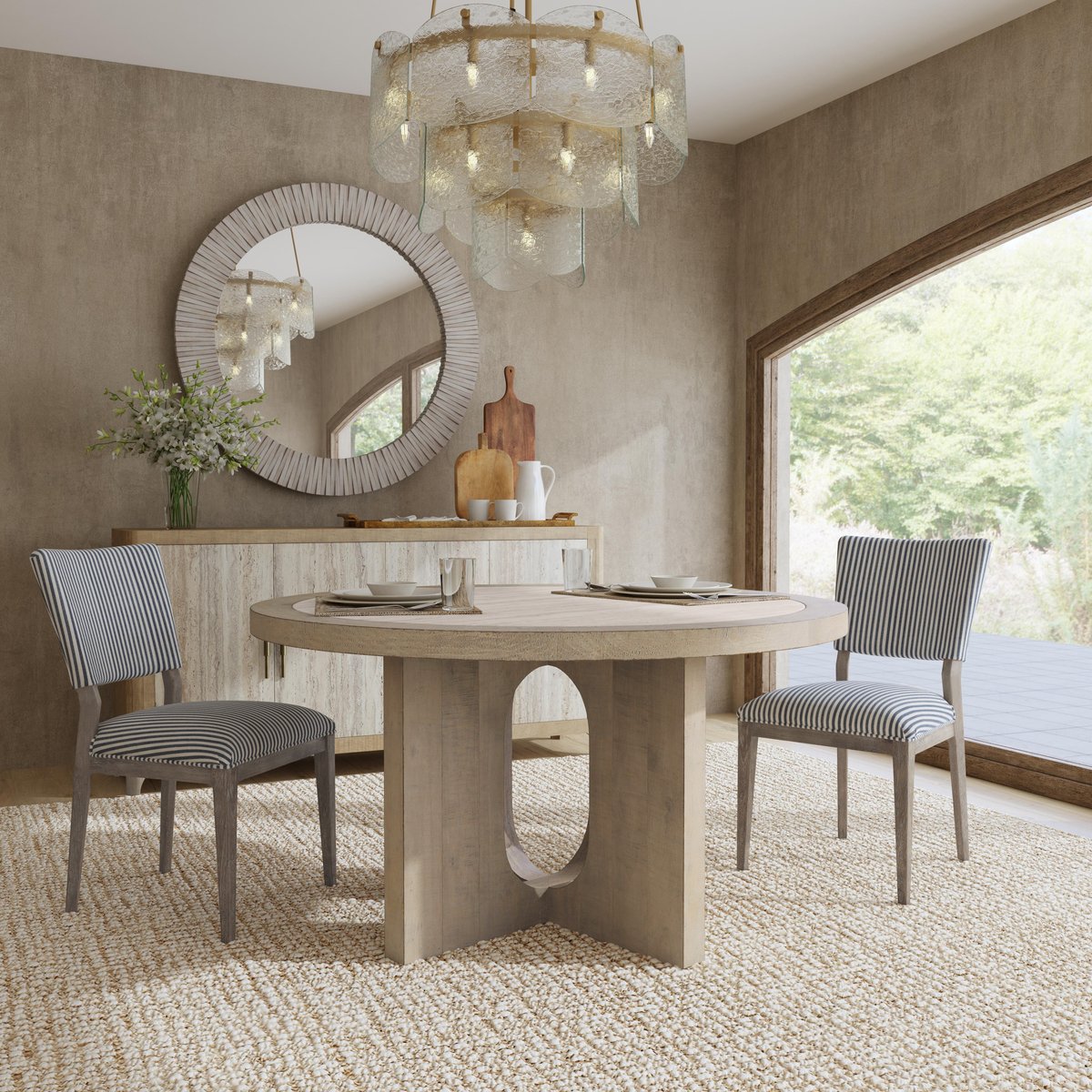Talbot 55" Round Dining Table, Natural