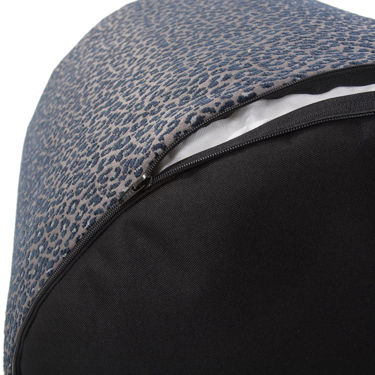 Round Tall Pouf Lynx Indigo