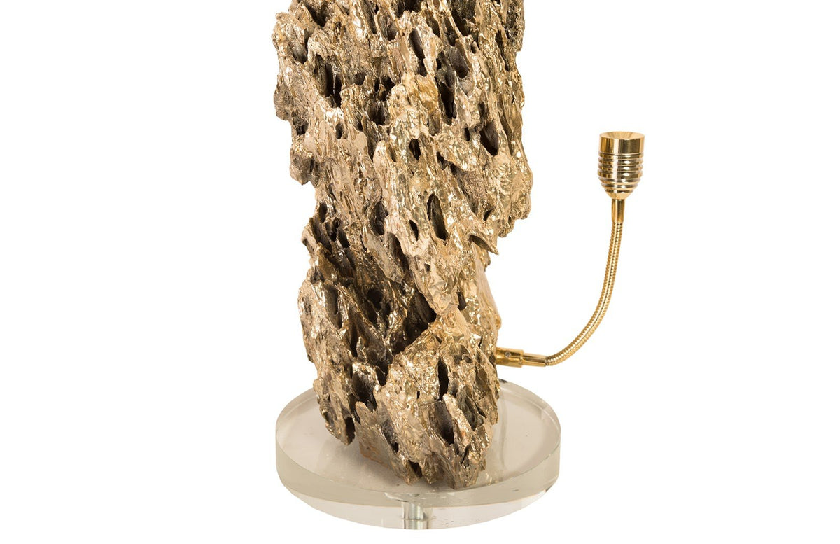 Stalagmite Lamp Polished Brass, MD, Glass Base, Assorted Size and Shap