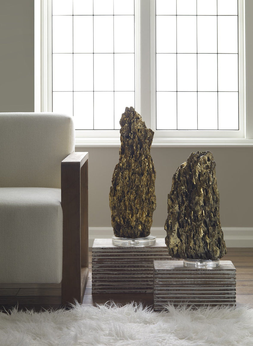 Stalagmite Lamp Polished Brass, MD, Glass Base, Assorted Size and Shap