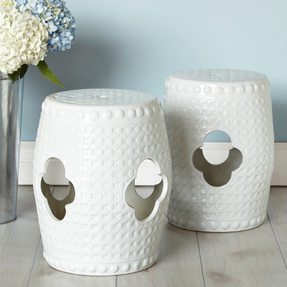 Clement Stool/Side Table, White