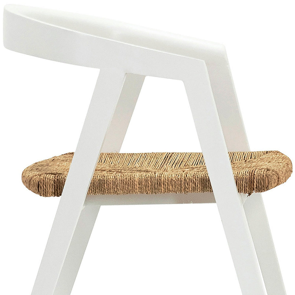 Mateo Natural White Oak Curved Back Dining Arm Chair with Woven Seagra