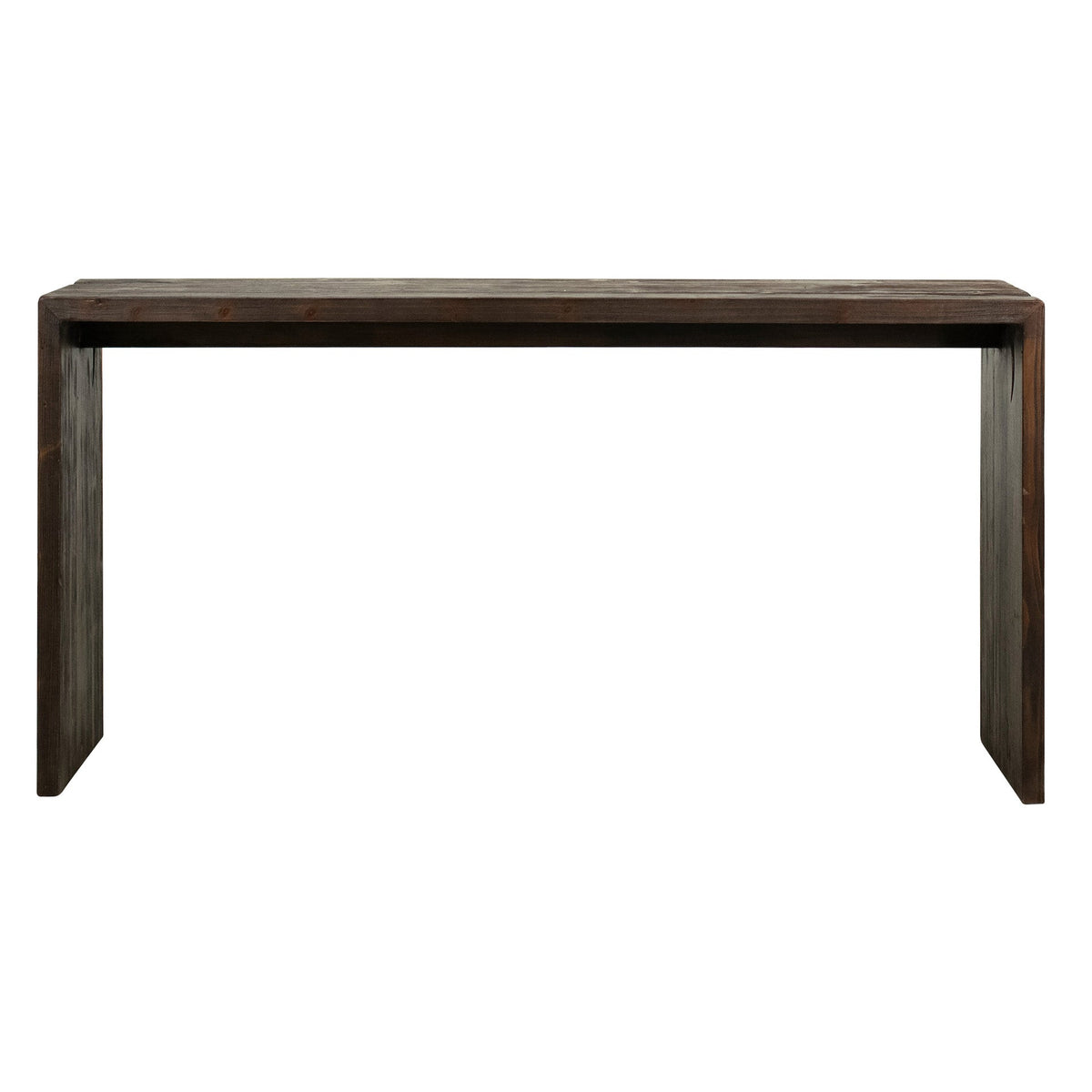 Evie Reclaimed Pine Waterfall Console Table, Espresso