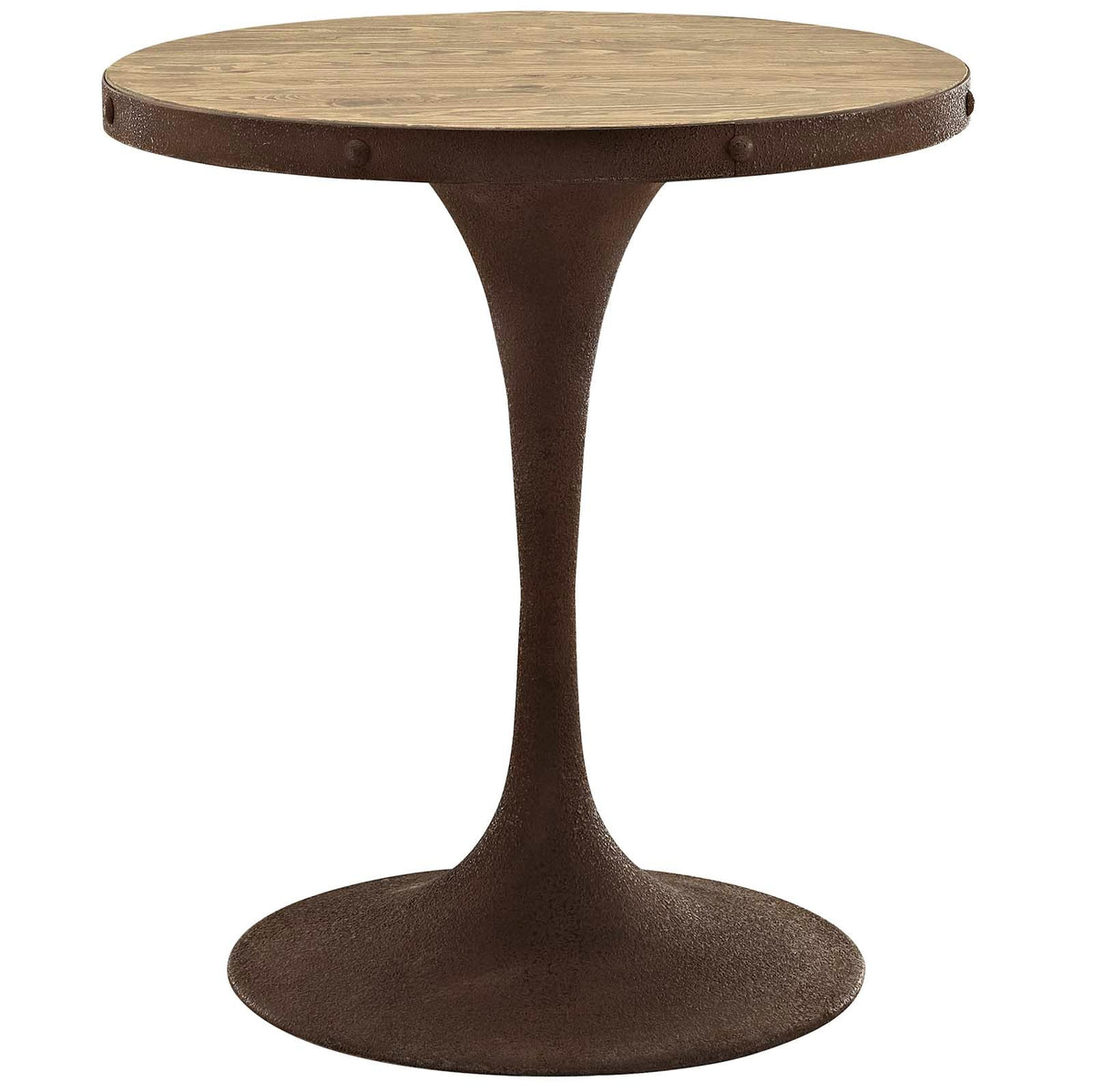 Drive 28" Round Wood Top Dining Table in Brown