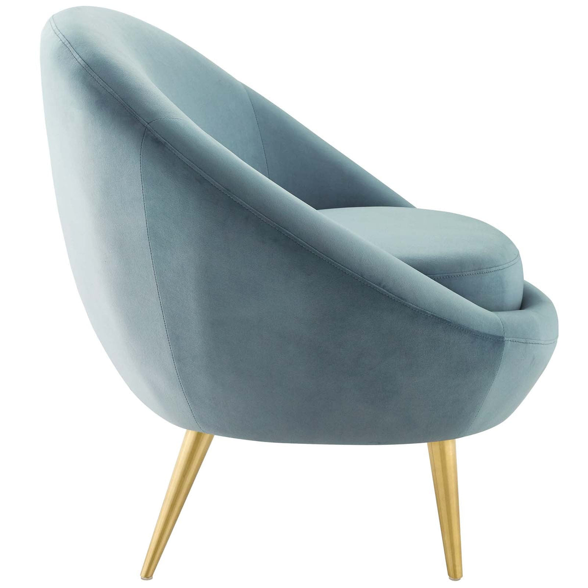 Circuit Performance Velvet Accent Chair in Light Blue
