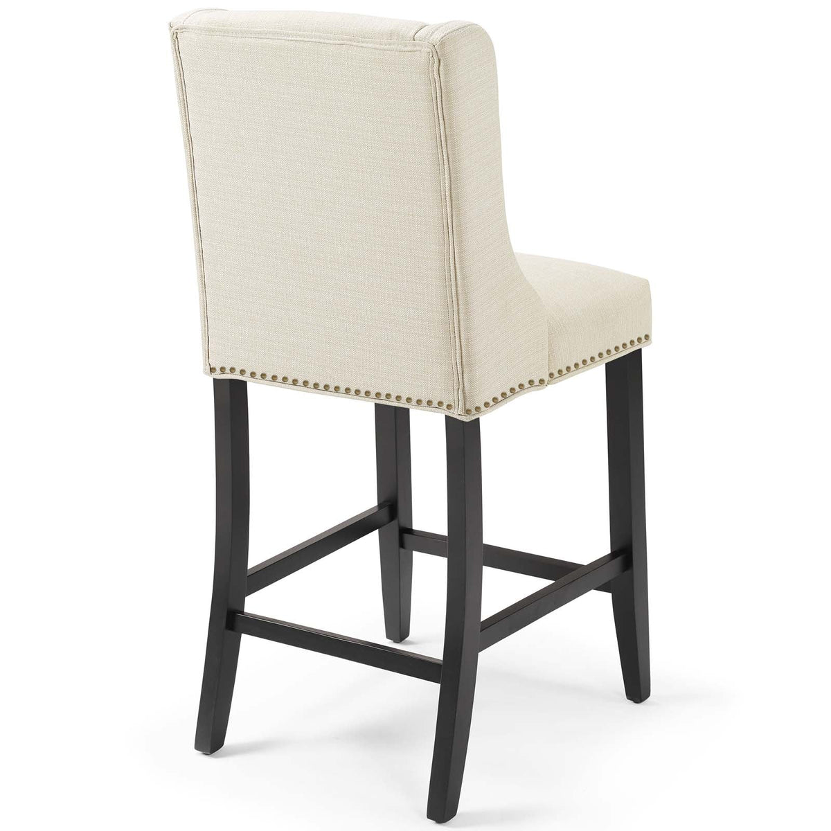 Baron Upholstered Fabric Counter Stool in Beige