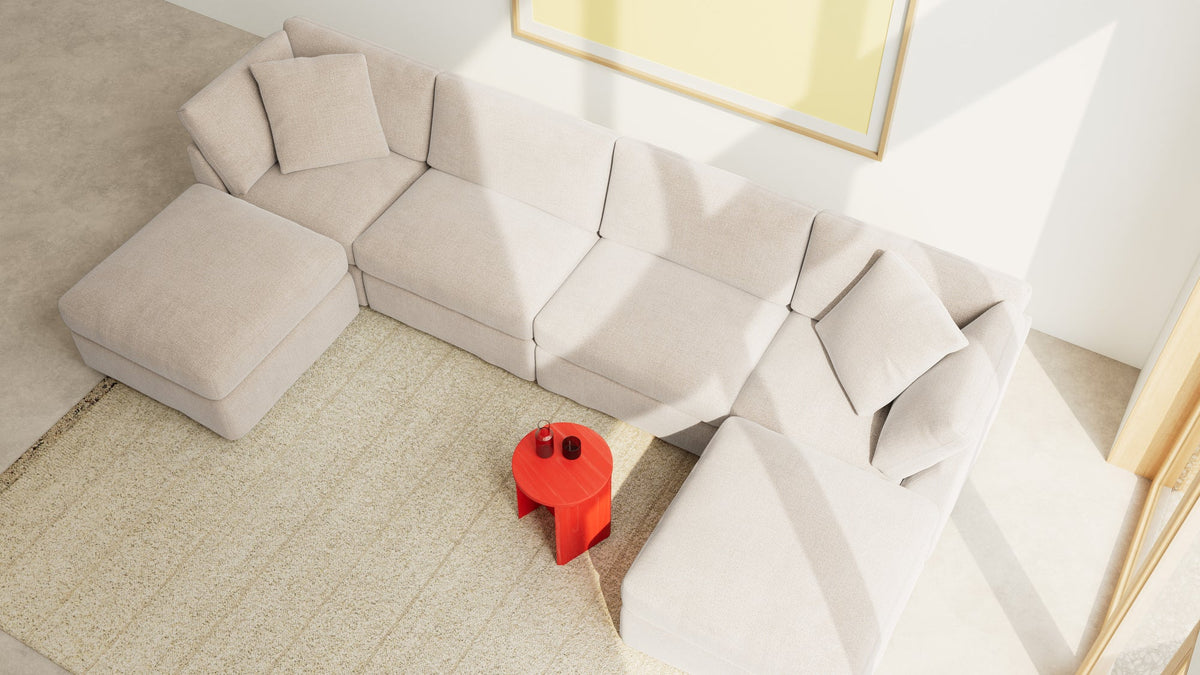 Get Together 6-Piece Modular Sectional Open Both Sides Standard Champa