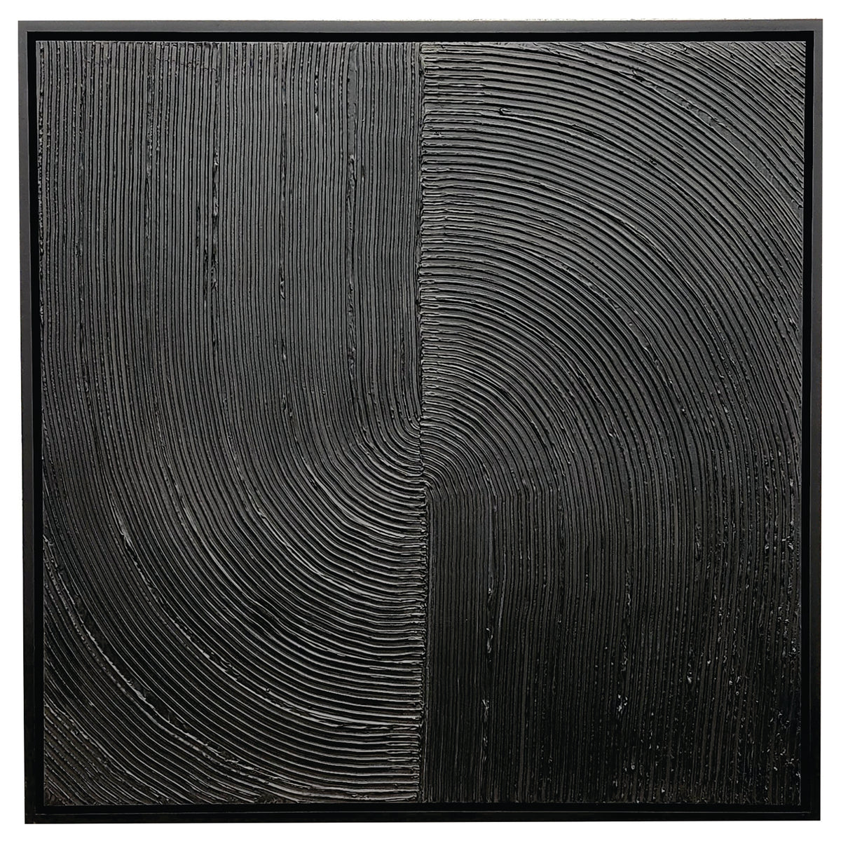 Double Acrylic Paint on Plastered Wood Panel - Black Wood Float Frame