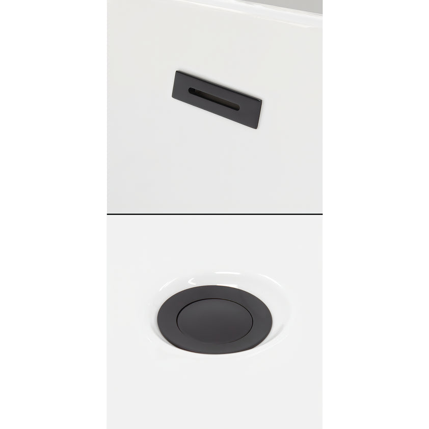 Emily 69 Inch Freestanding Bathtub in White with Drain and Overflow Tr
