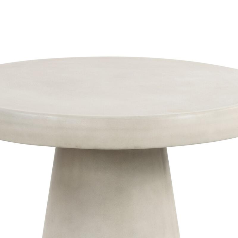 Hayleen Round Concrete Accent Table, Light Grey