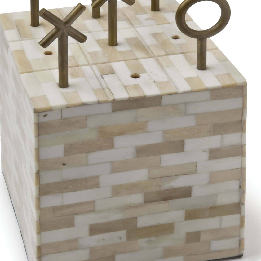 Tic Tac Toe Block - Multi-Tone Bone