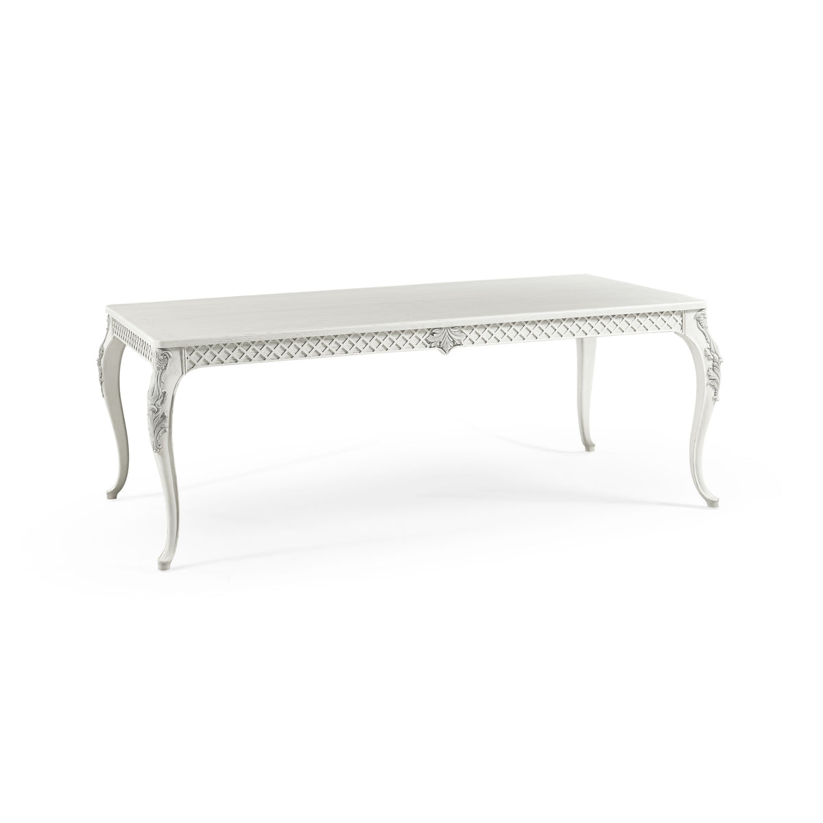 White Inversion Lattice Leg Dining Table