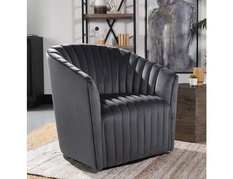 Arline Swivel Accent Chair Grey