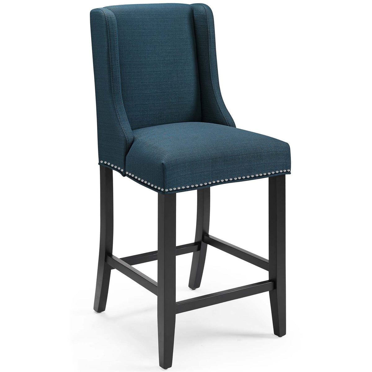 Baron Upholstered Fabric Counter Stool in Azure