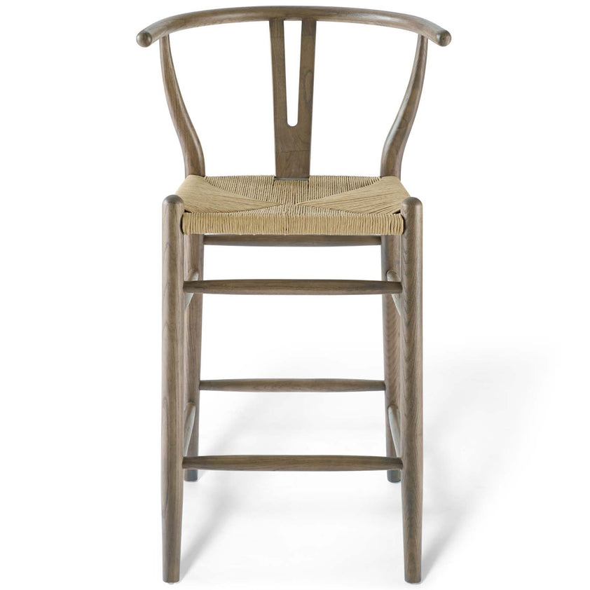 Amish Wood Counter Stool in Gray