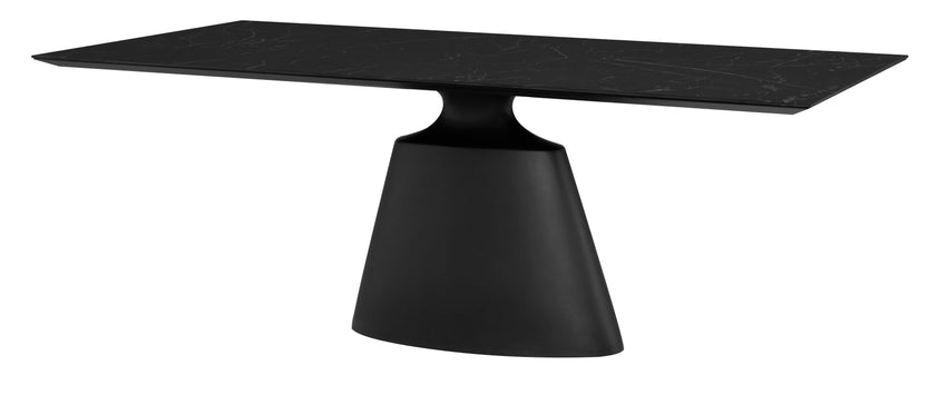 Taji Dining Table - Black with Black Base, Rectangular - 78.8"Wide