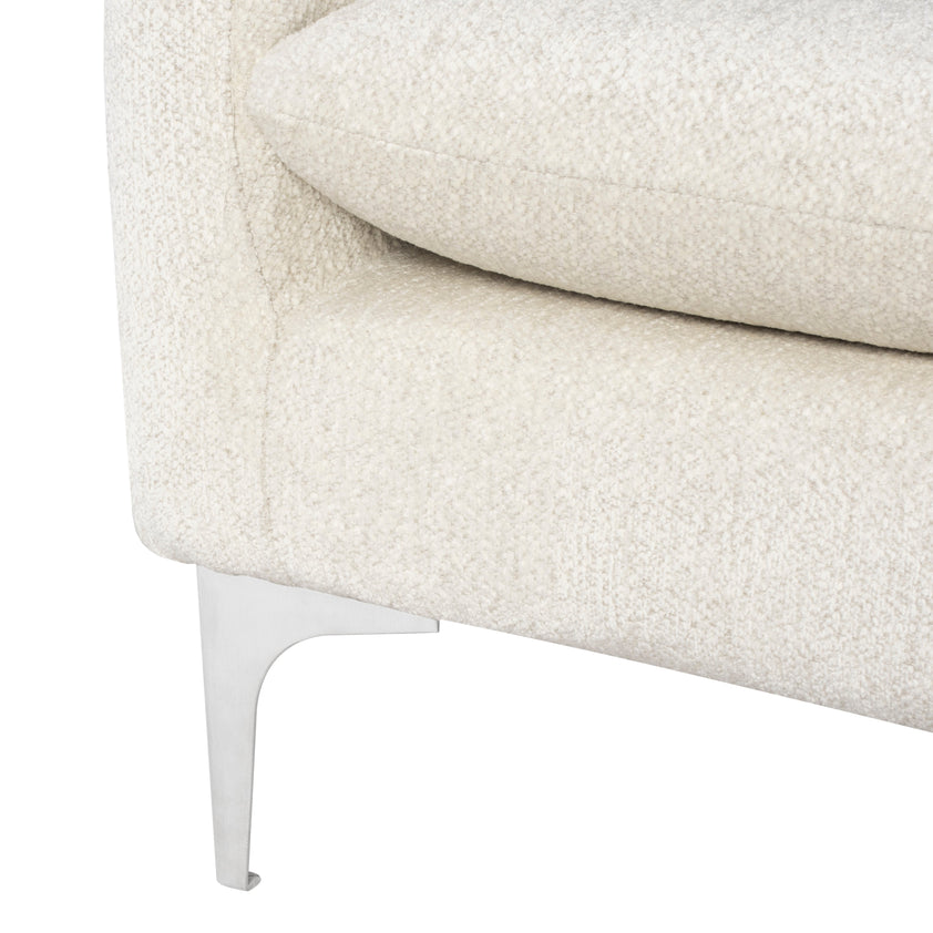 Anders Lounge Chair - Coconut with Brushed Stainless Legs